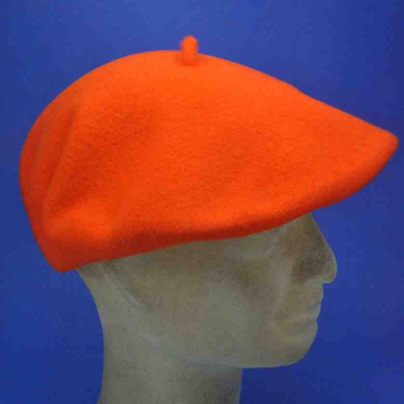 Béret basque orange en laine - Achat berets basque orange homme et femme
