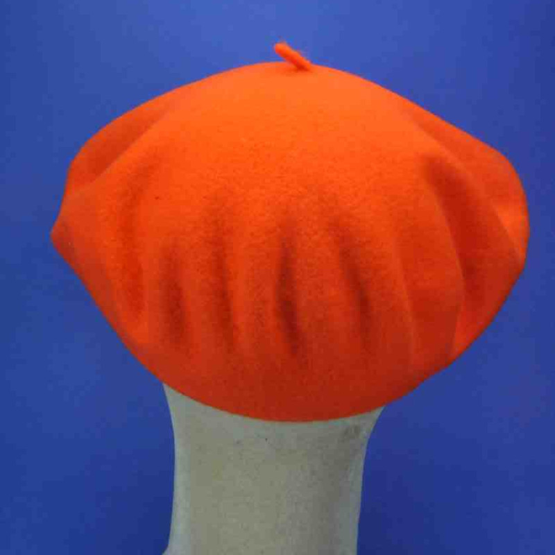Béret basque orange en laine - Achat berets basque orange homme et femme