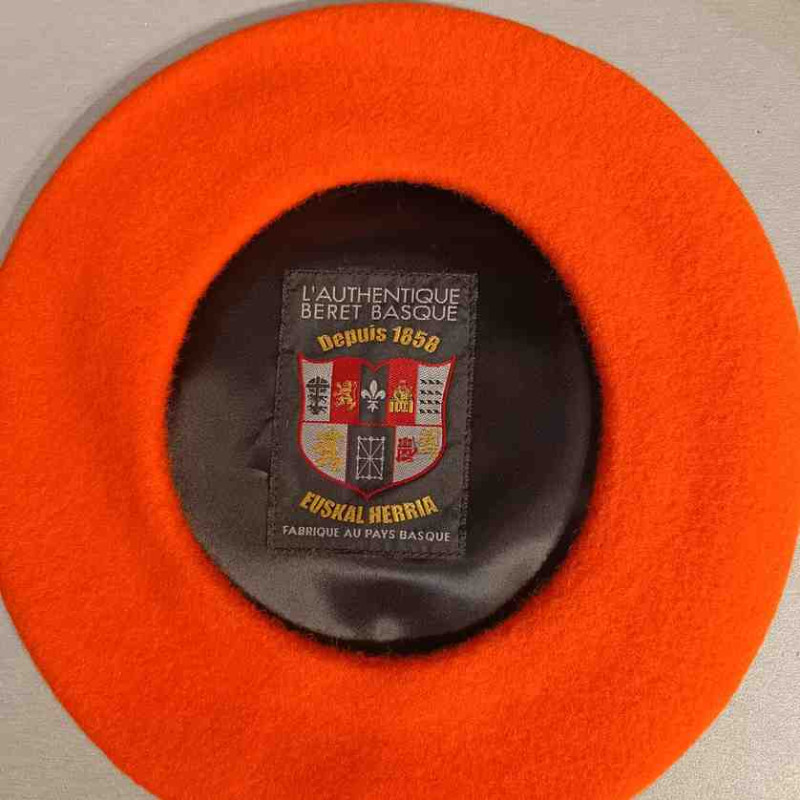 Béret basque orange en laine - Achat berets basque orange homme et femme